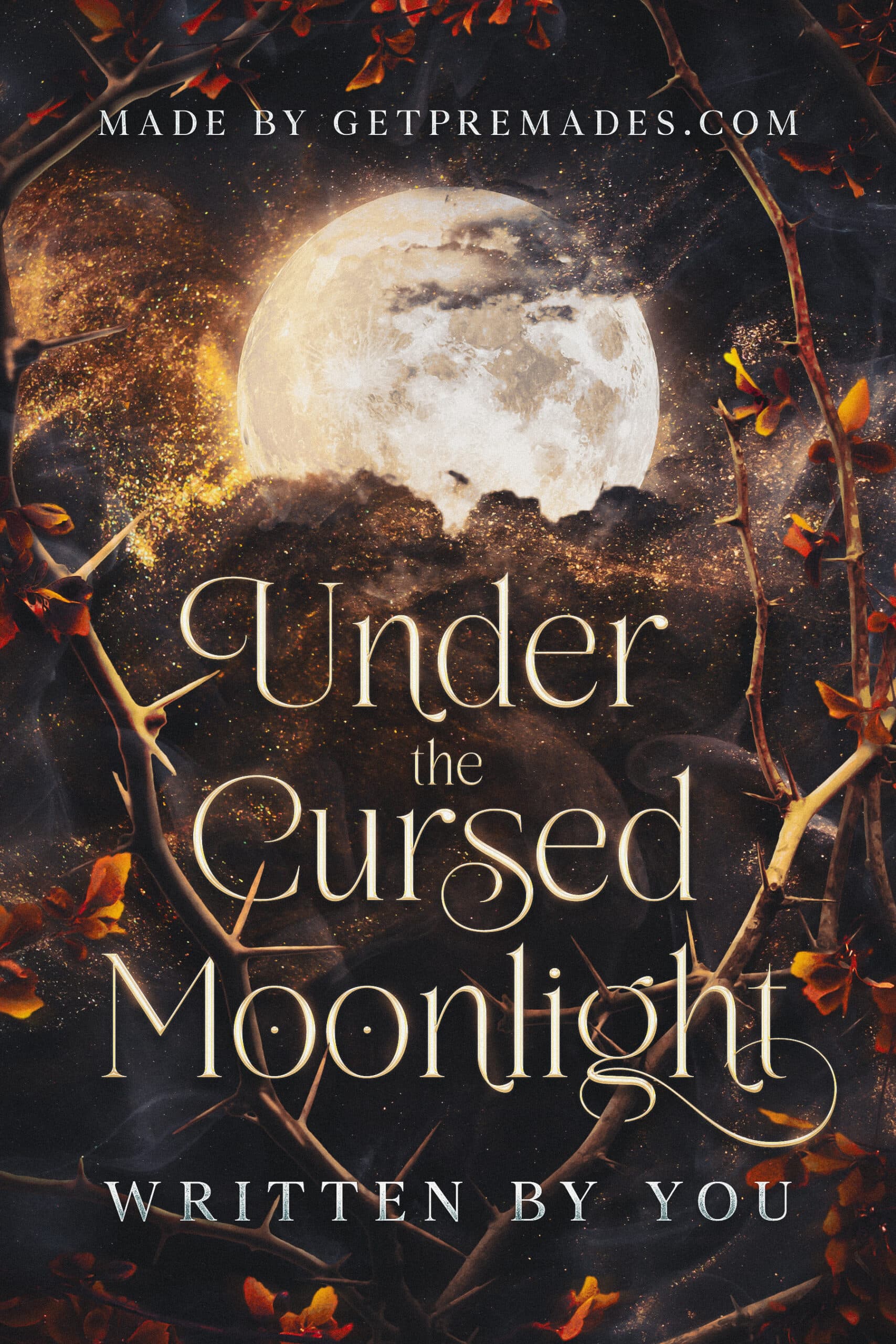 Paranormal Book Cover Under The Cursed Moonlight Getpremades