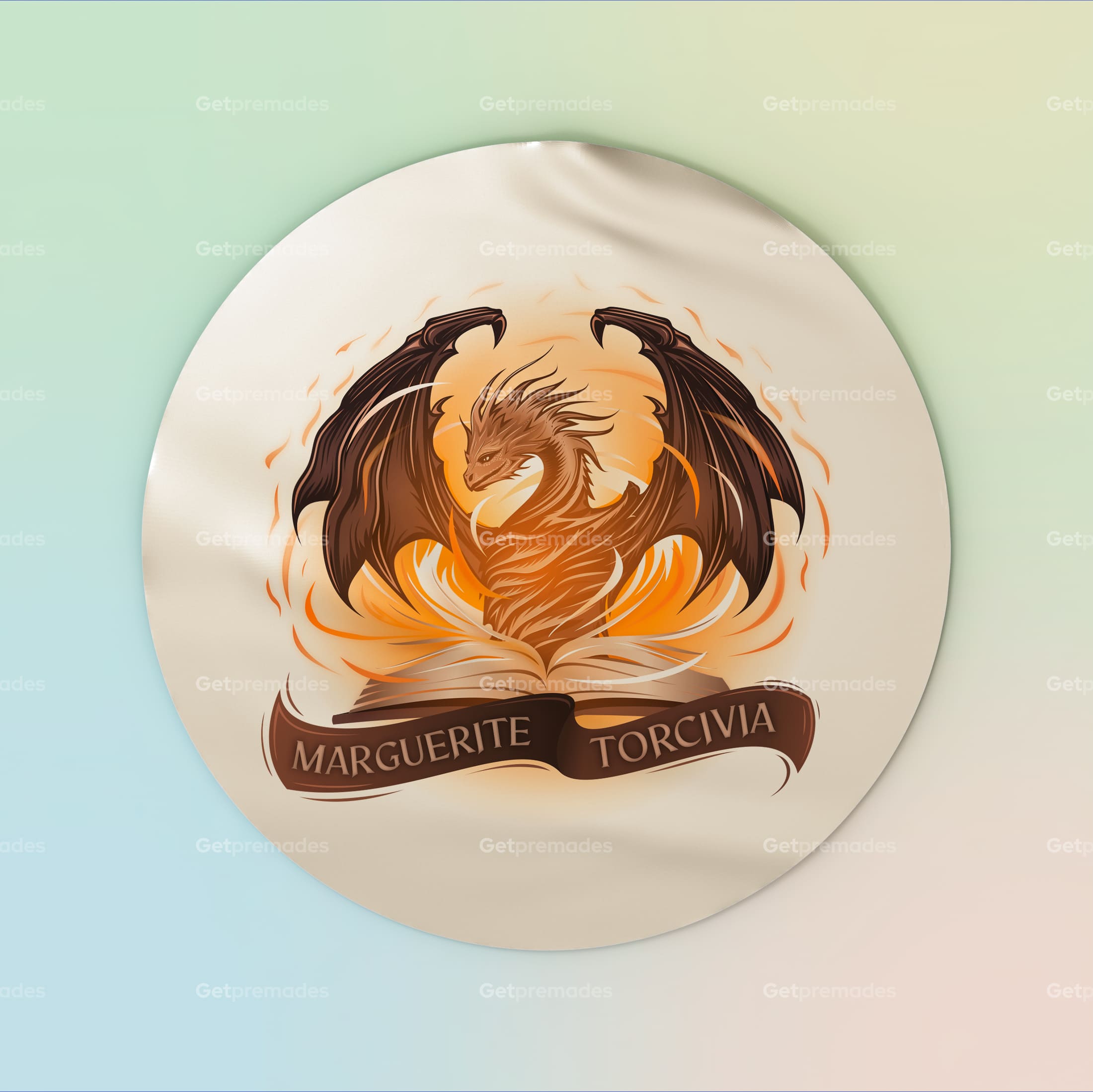 Premade logo 1 – Dragon and book - Getpremades