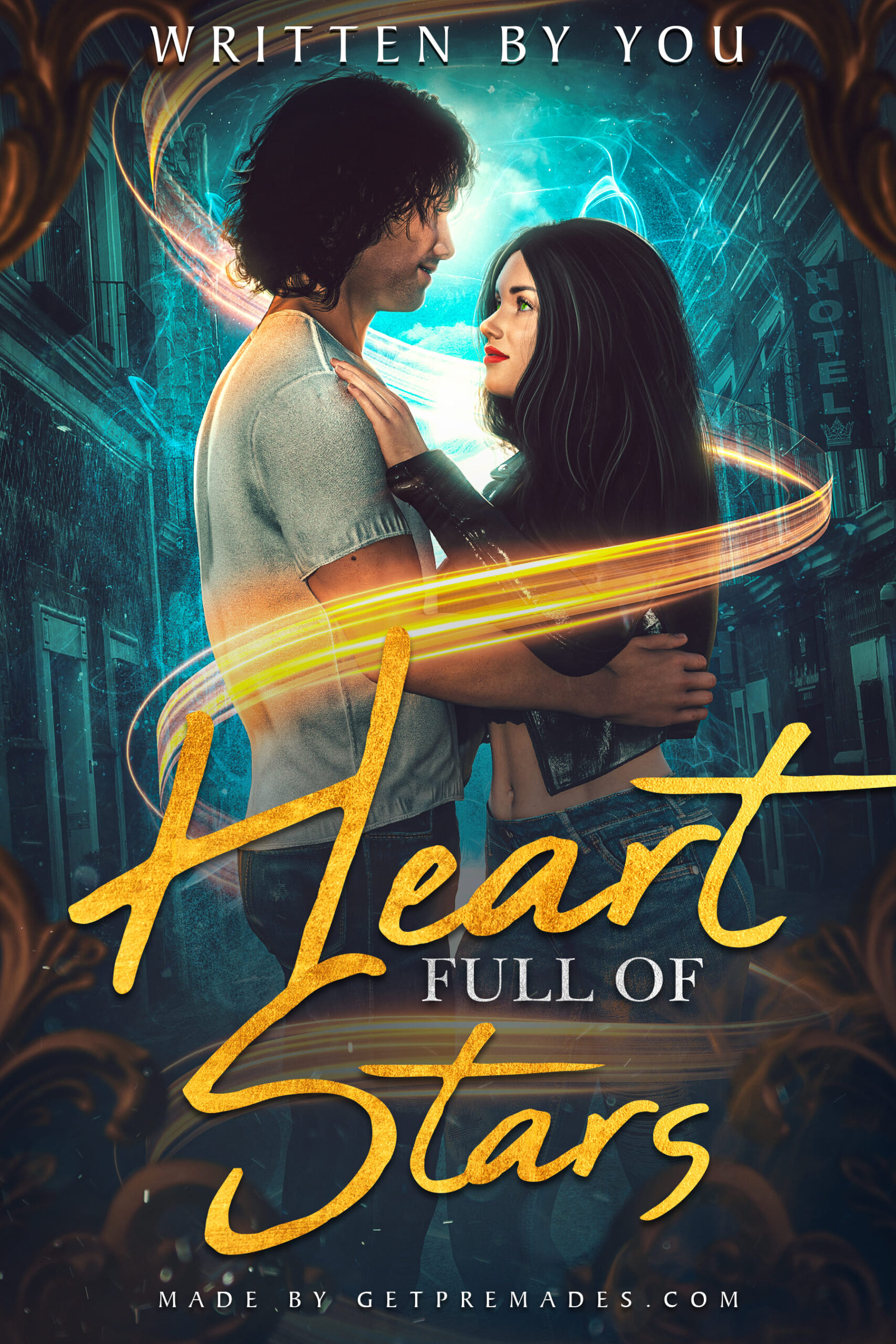 Romance book cover with poc man – Heart Full of Stars - Getpremades