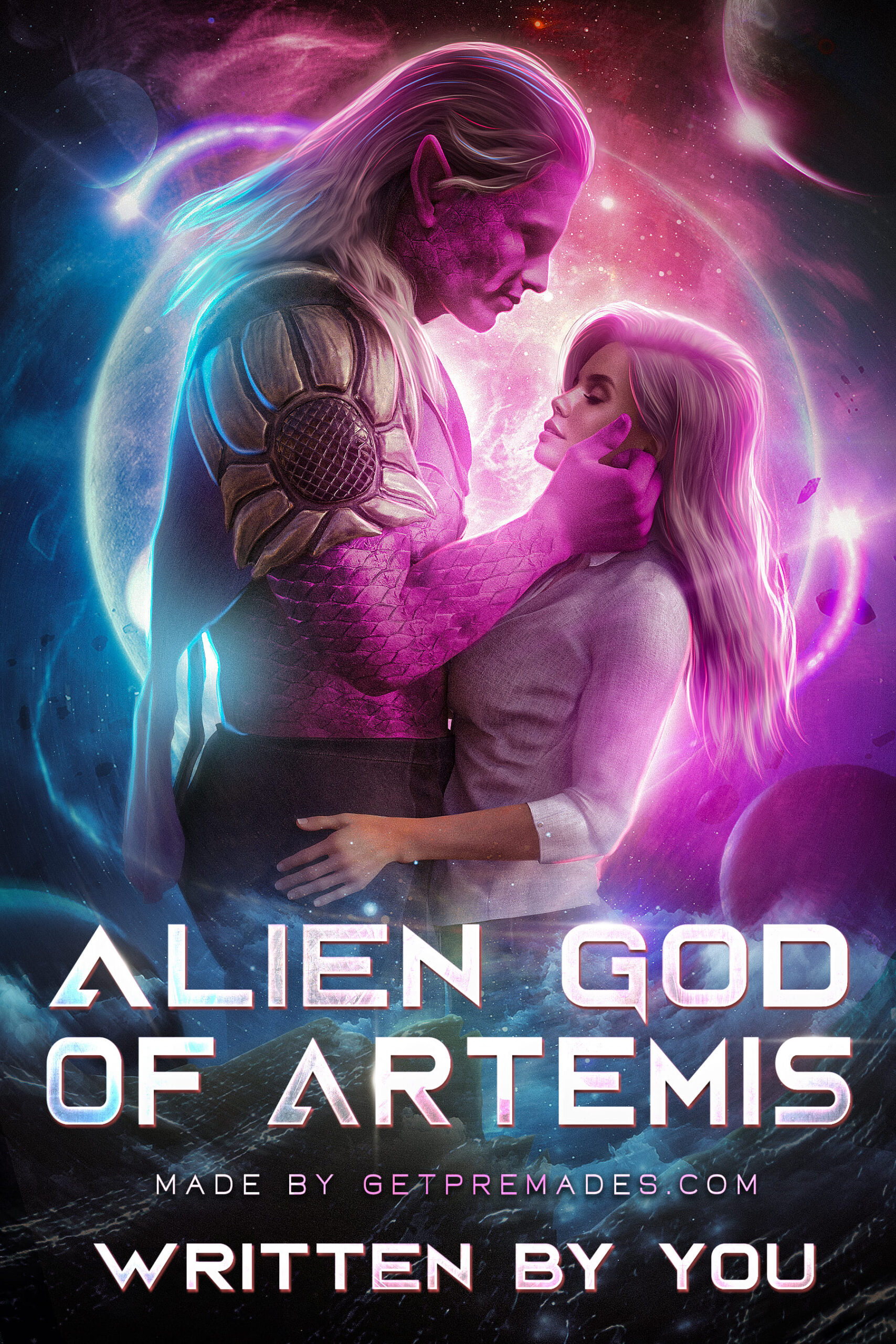 Sci fi alien romance book cover – Alien God of Artemis - Getpremades