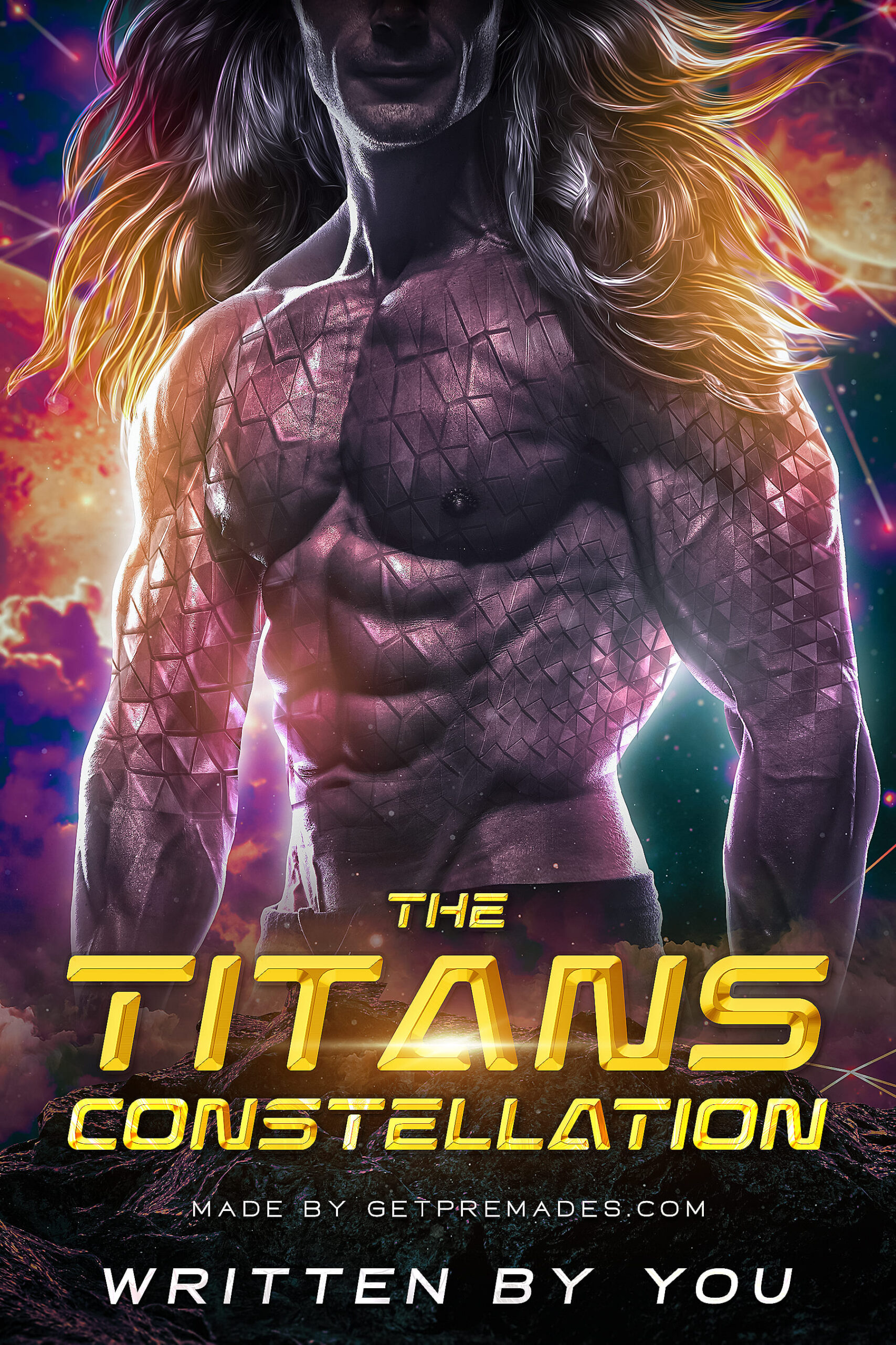 Sci fi alien romance book cover – The Titans Constellation - Getpremades