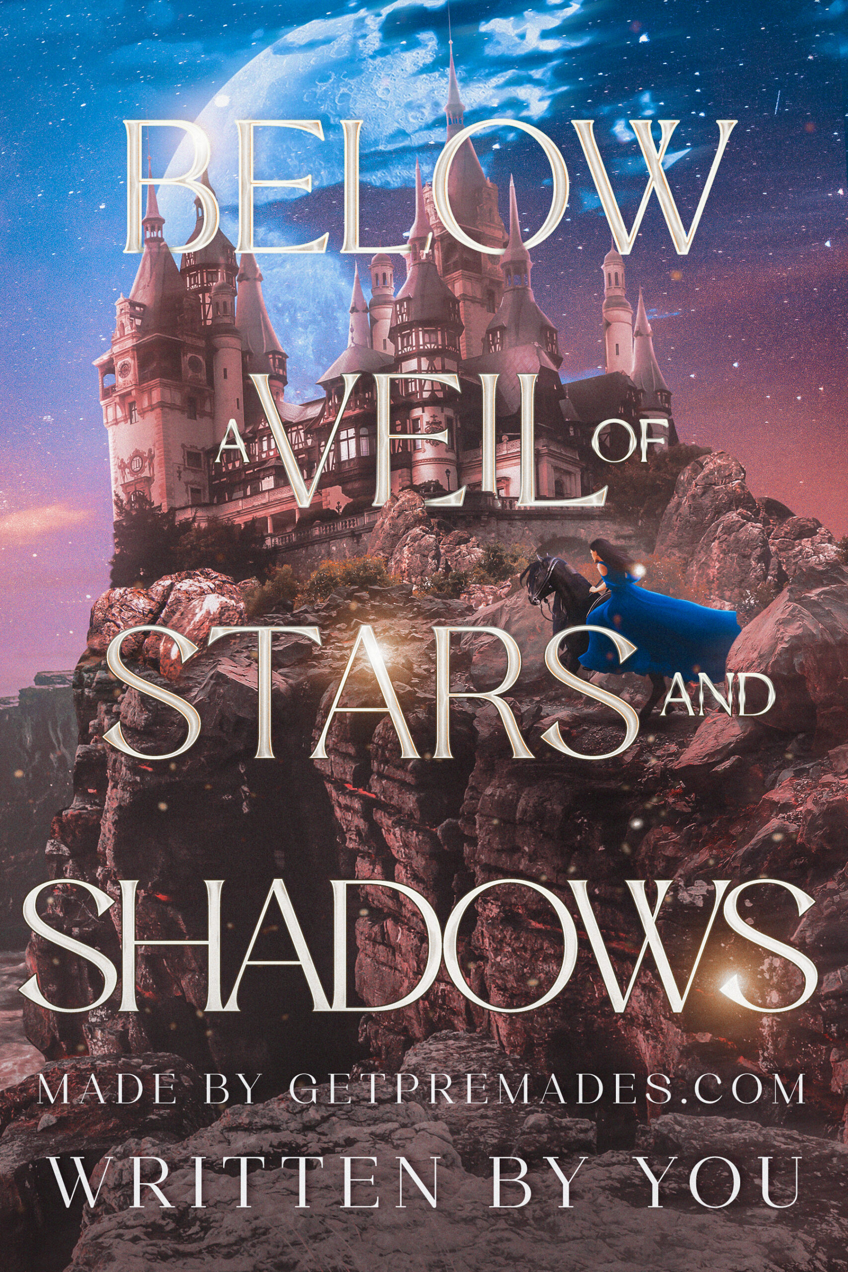 Fantasy romance book cover – Below a Veil of Stars and Shadows ...